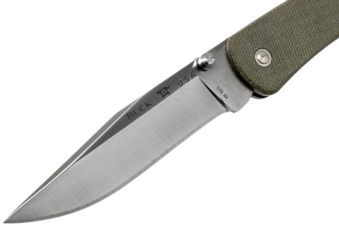 Buck 110 Slim Knife Pro Green Micarta 0110ODS4 pocket knife ...
