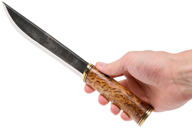 Autine Leuku, Curly Birch, Brut de Forge D2, outdoor knife ...