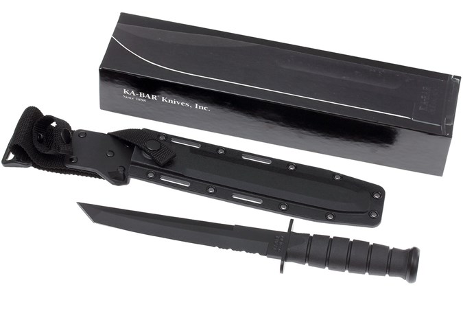 KA-BAR Tanto 1245 partly serrated, kydex sheath | Advantageously ...