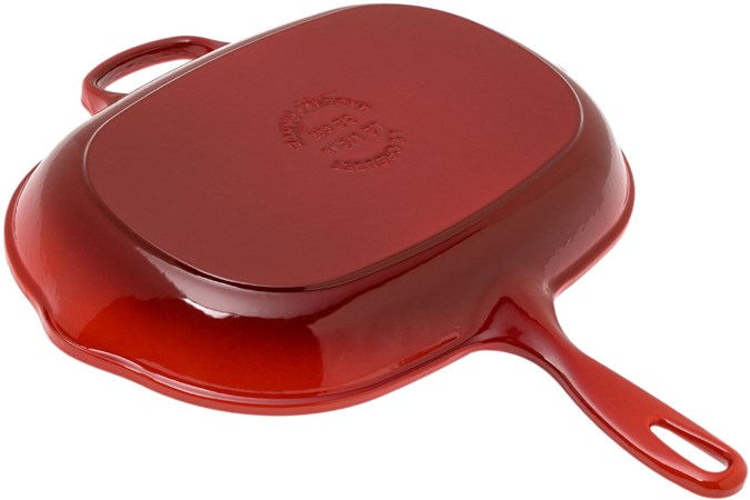 Le Creuset cast-iron grill pan / skillet oval 32 cm, cherry red ...