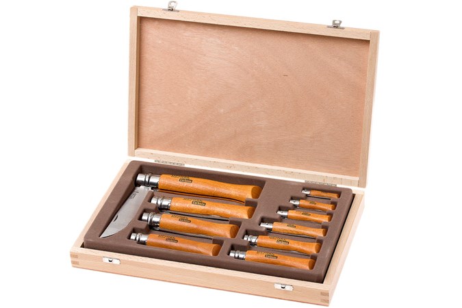 Opinel 10-piece pocket knife set, carbon steel | Advantageously ...