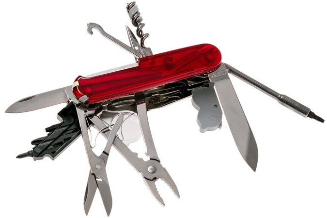 Victorinox CyberTool Lite, Swiss pocket knife, transparant red ...